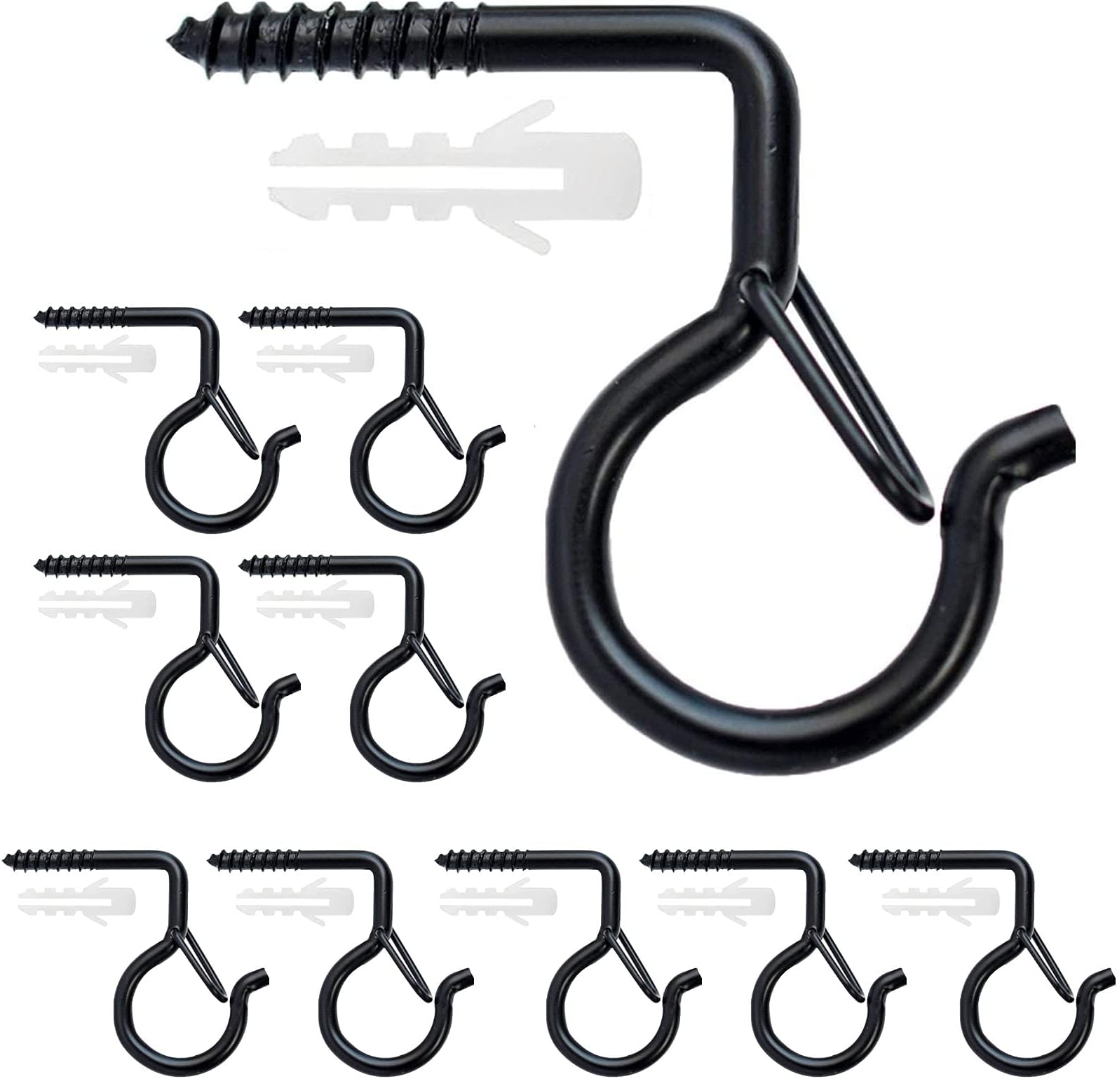 Q-Hanger Screw Hooks, 12pcs Screw Hooks Outdoor Light Wire Hooks with ...