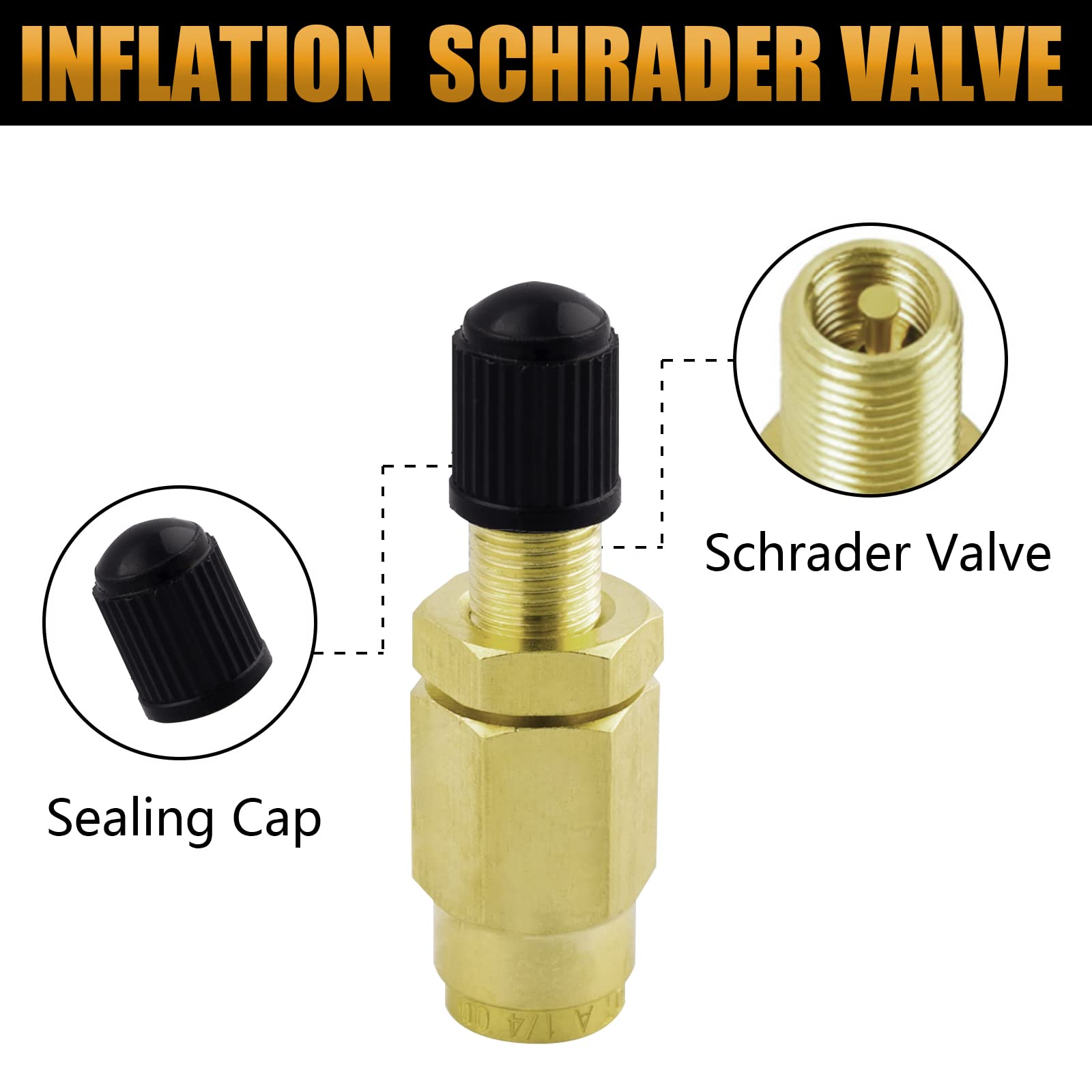 Snapklik.com : ANRIWT 1/4" Air Inflation Schrader Valve Adapter