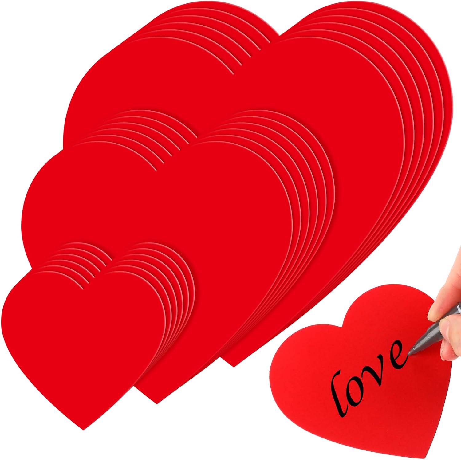 Amazon.com: Ferraycle 108 Pcs Paper Hearts Cut Outs Large Valentine ...