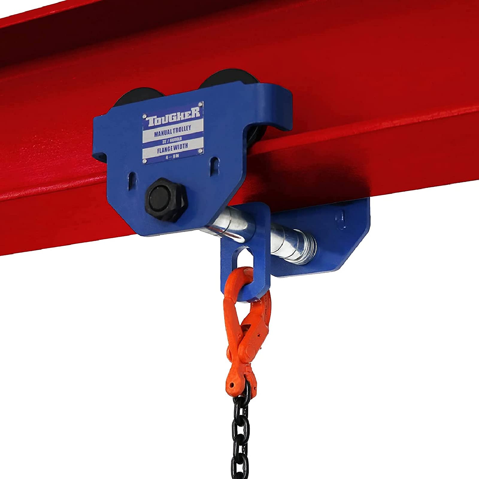 Snapklik.com : TOUGHER Dual Wheels Beam Trolley 3 Ton Heavy Duty ...