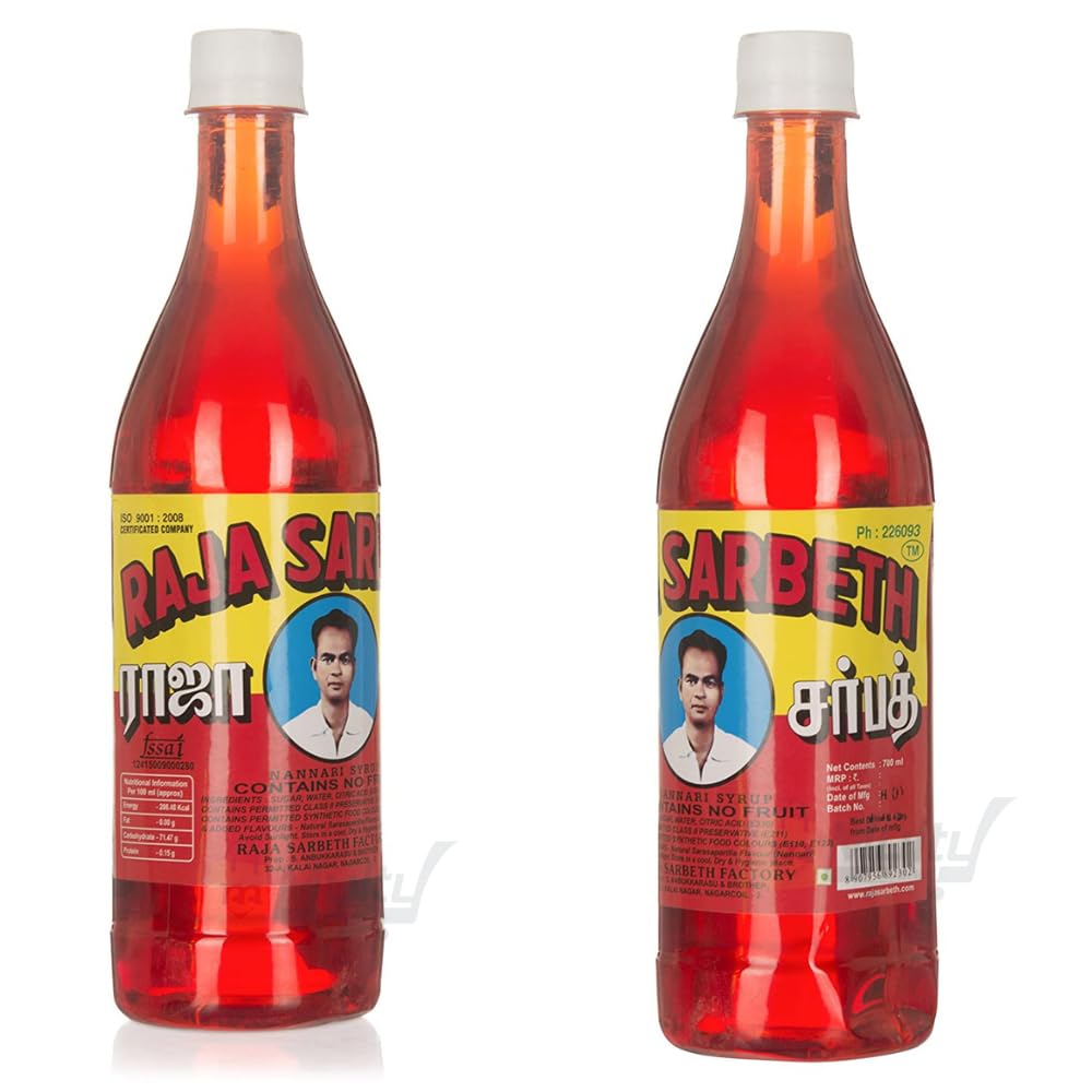 Raja Sarbet Red Nannari Sharbath Syrup 700 Ml X Pack | Desertcart Israel