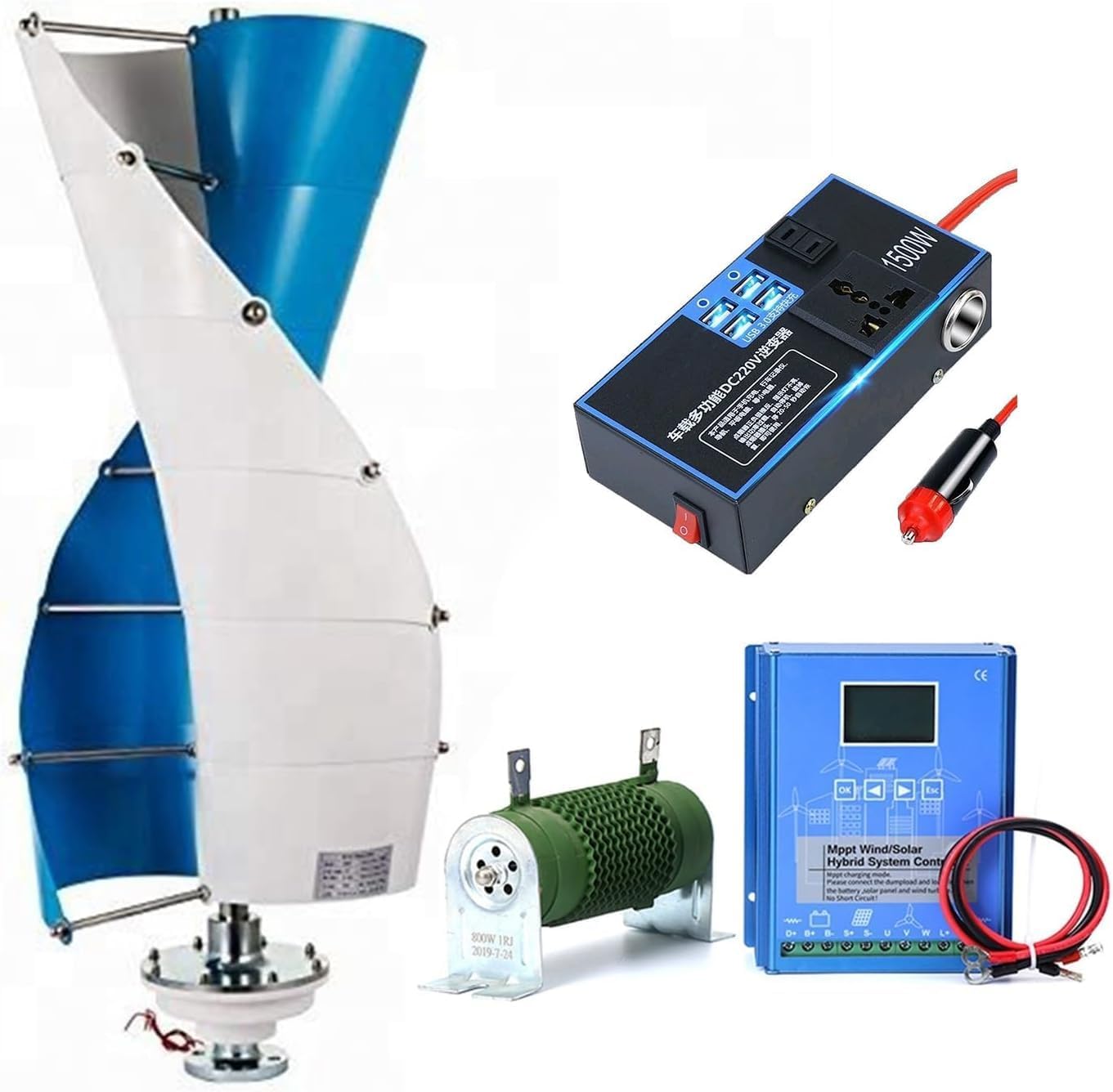 CHRISK 3KW Wind Turbine Generator Kit Vertical Axis Wind Turbine ...