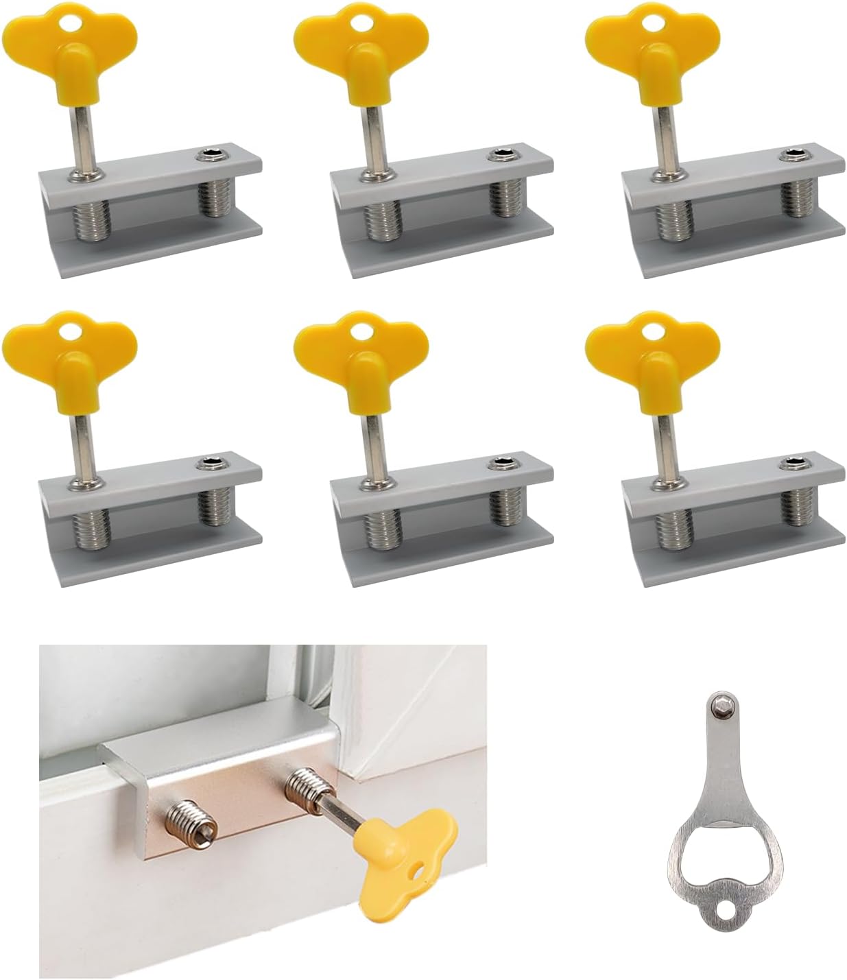 Sliding Window Locks Security - 6 Sets Window Locks for Vertical ...