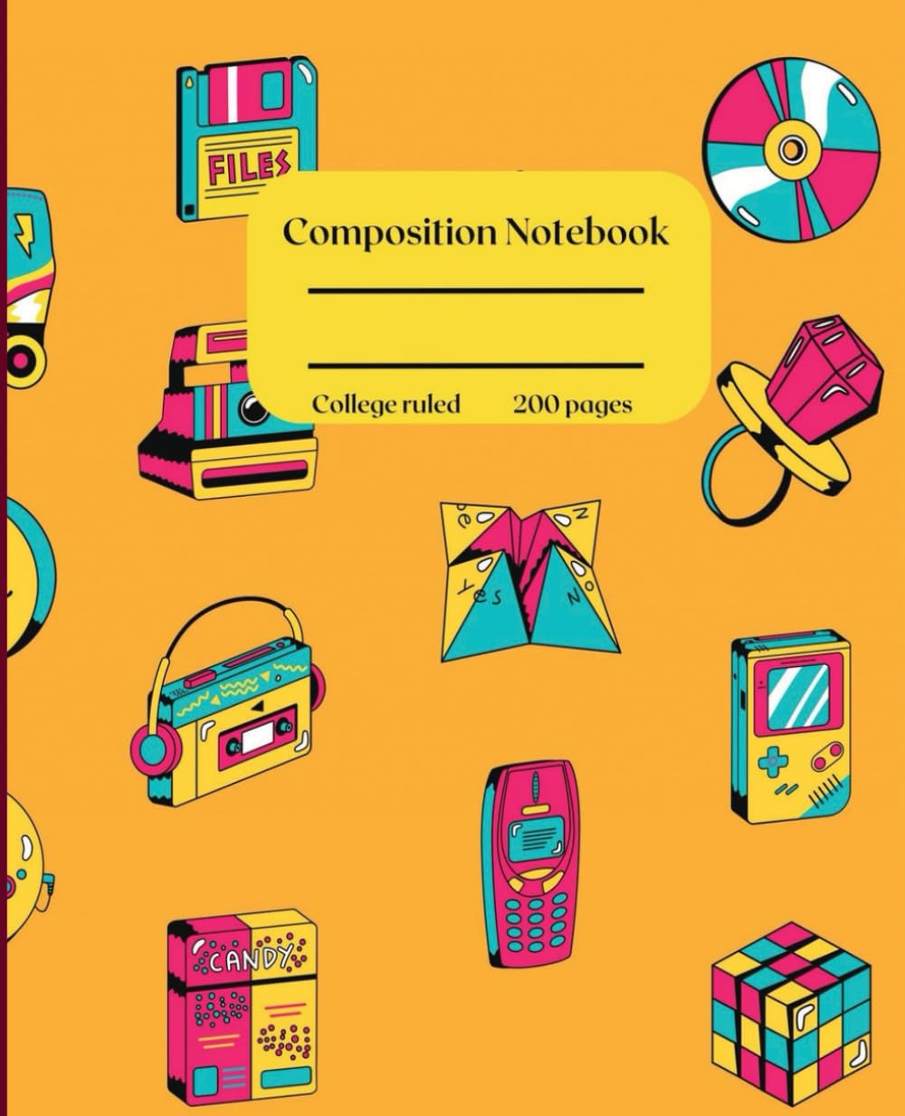 Composition notebook: Cute Retro 90’s style |Composition Notebook ...