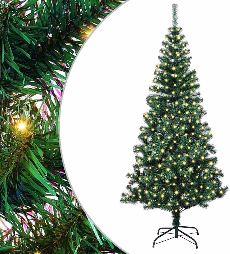 Amazon.com: vidaXL Artificial Pre-lit Christmas Tree Green 94,5" PVC ...
