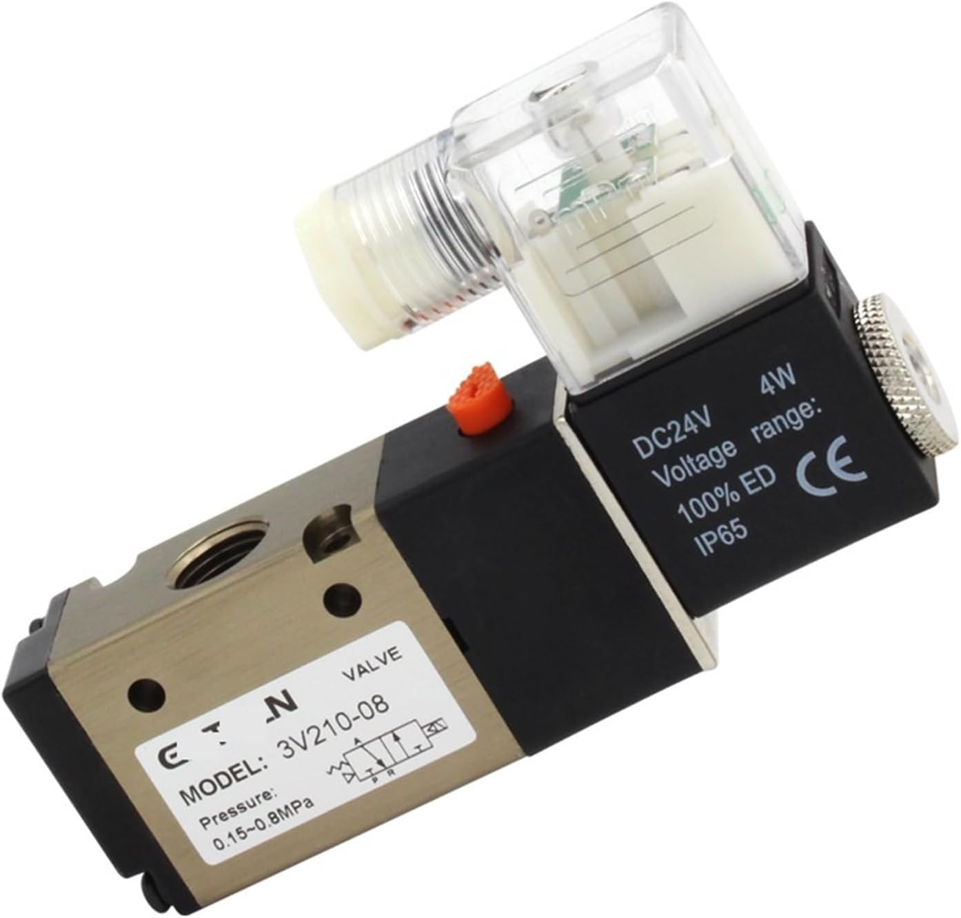 Amazon.com: 3 Way Port 2 Position 3V210-08 DC12V 24V AC220V Pneumatic ...