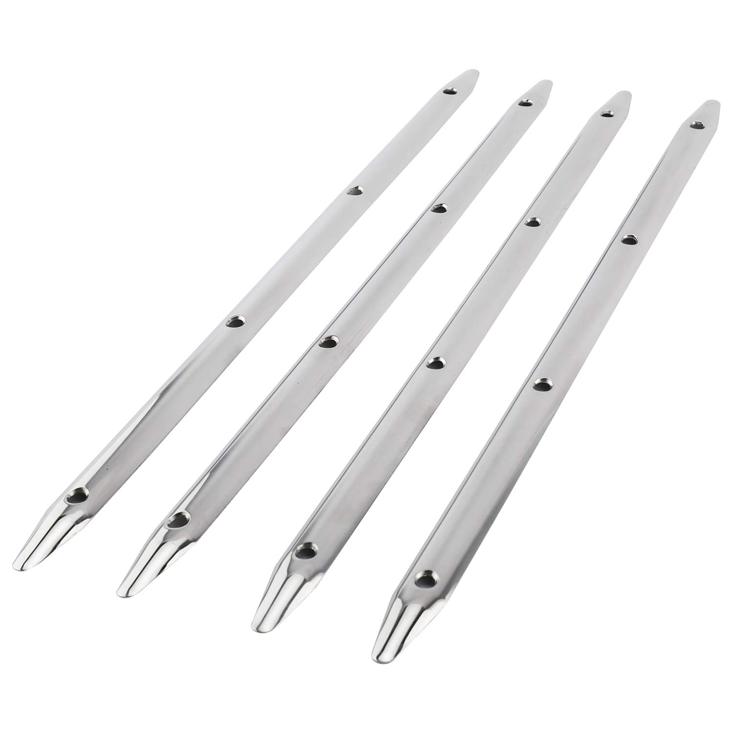 Amazon.com : NovelBee 4 Pack of 316 Stainless Steel Rub Strake,Polished ...