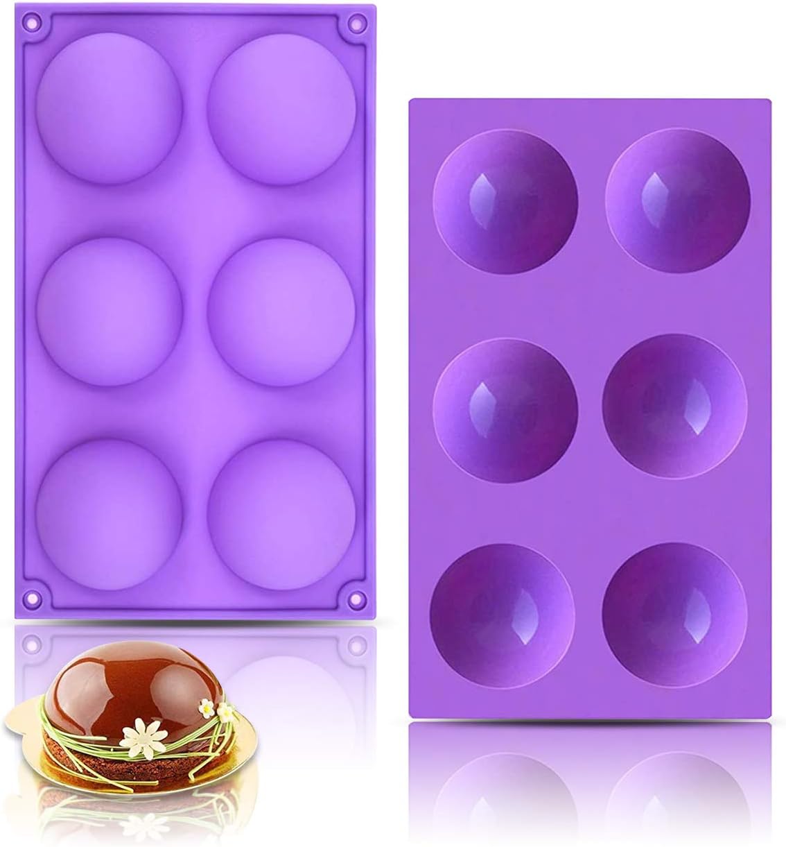 Amazon.com: 5 Pack Ball Chocolate Candy Mold, 6-Cavity Ball Shape ...