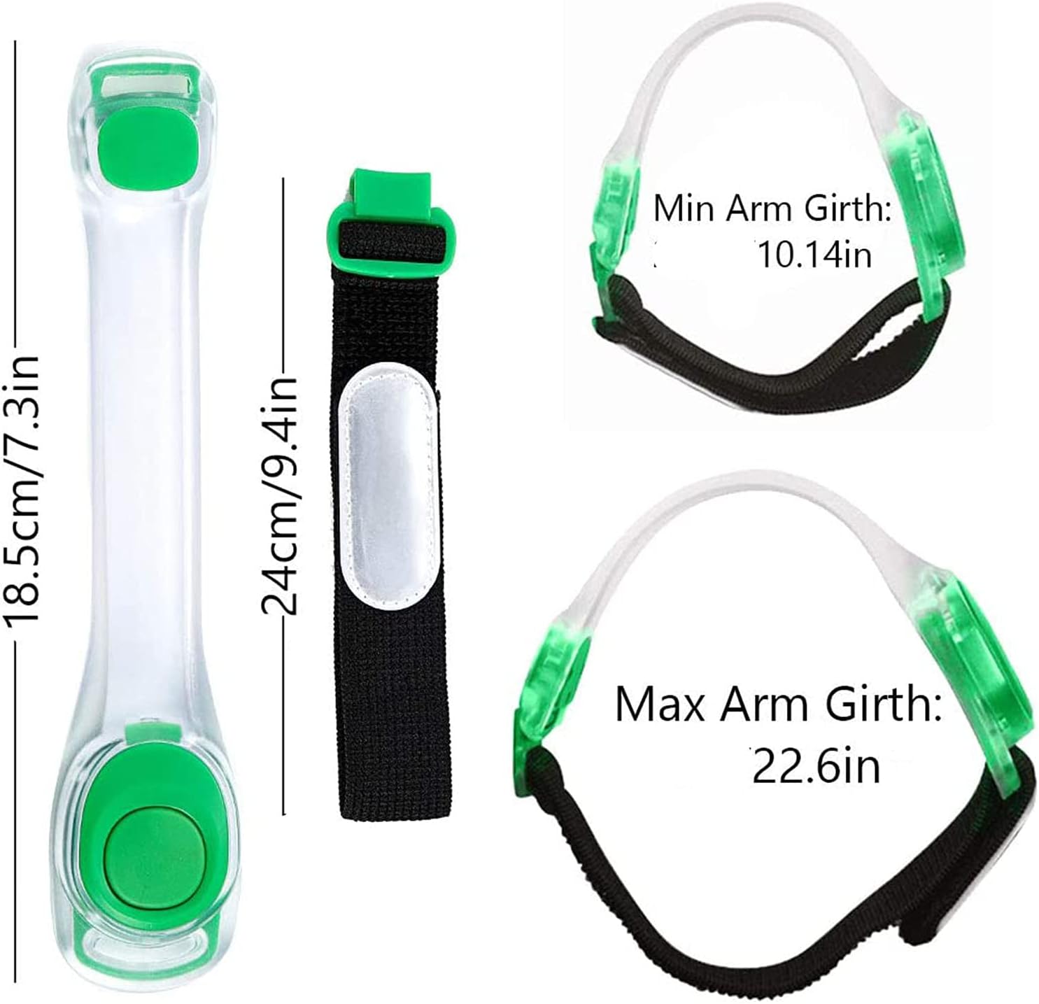 RuiAYI LED Glow Slap Armband Light Up Wristbands Flashing Arm Wrist ...