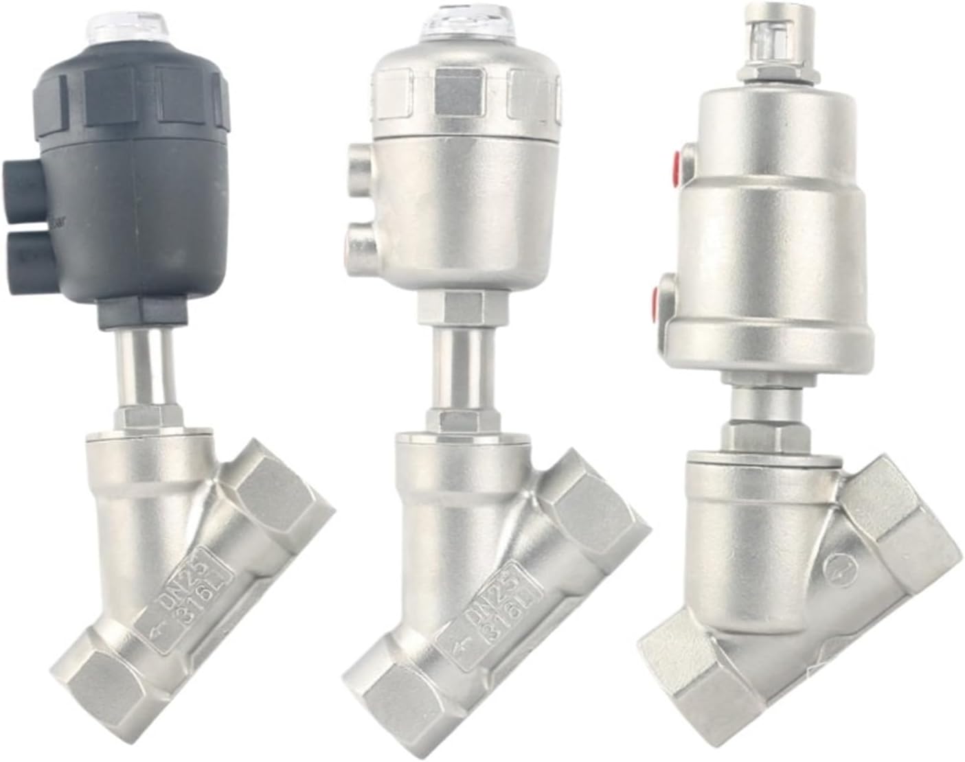 Amazon.com: 304 Stainless Steel High-temperature Steam Valve Pneumatic Angle Seat Valve ...