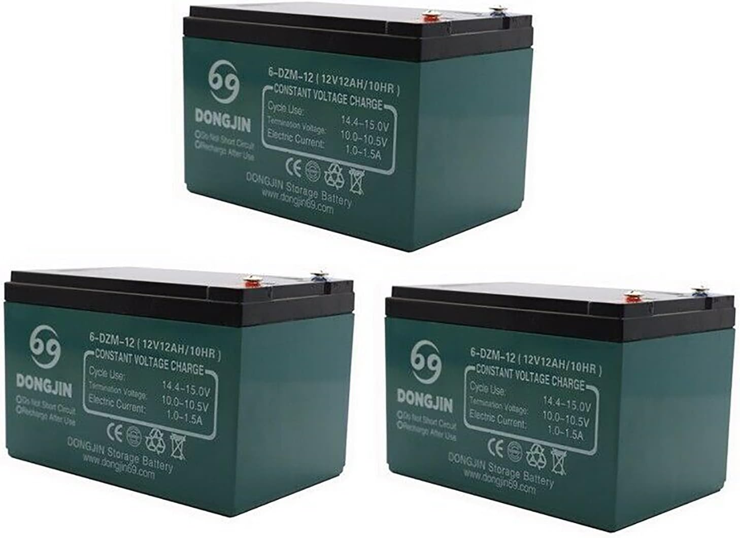 Amazon.com: 3 Pack 12V 12Ah 6-DZM-12 6-DZF-12 Battery for Electric ...
