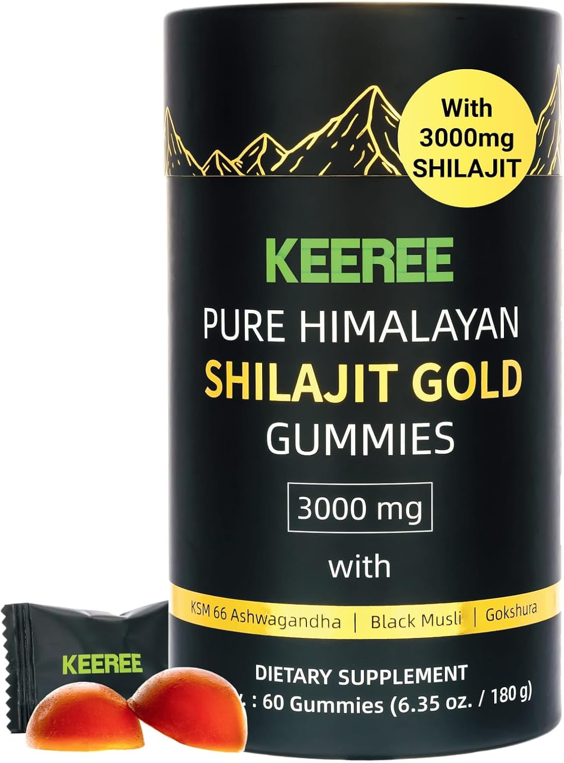 Amazon.com: Pure Himalayan Shilajit Gummies Gold (60 Gummies) - Infused ...