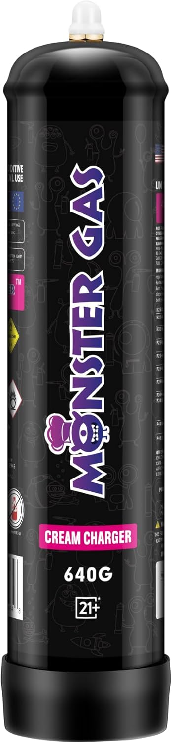 Amazon.com: MONSTER GAS 0.95L N2O Whipped Cream Charger, 640G Whip Cream Charger, Nitrous Oxide ...