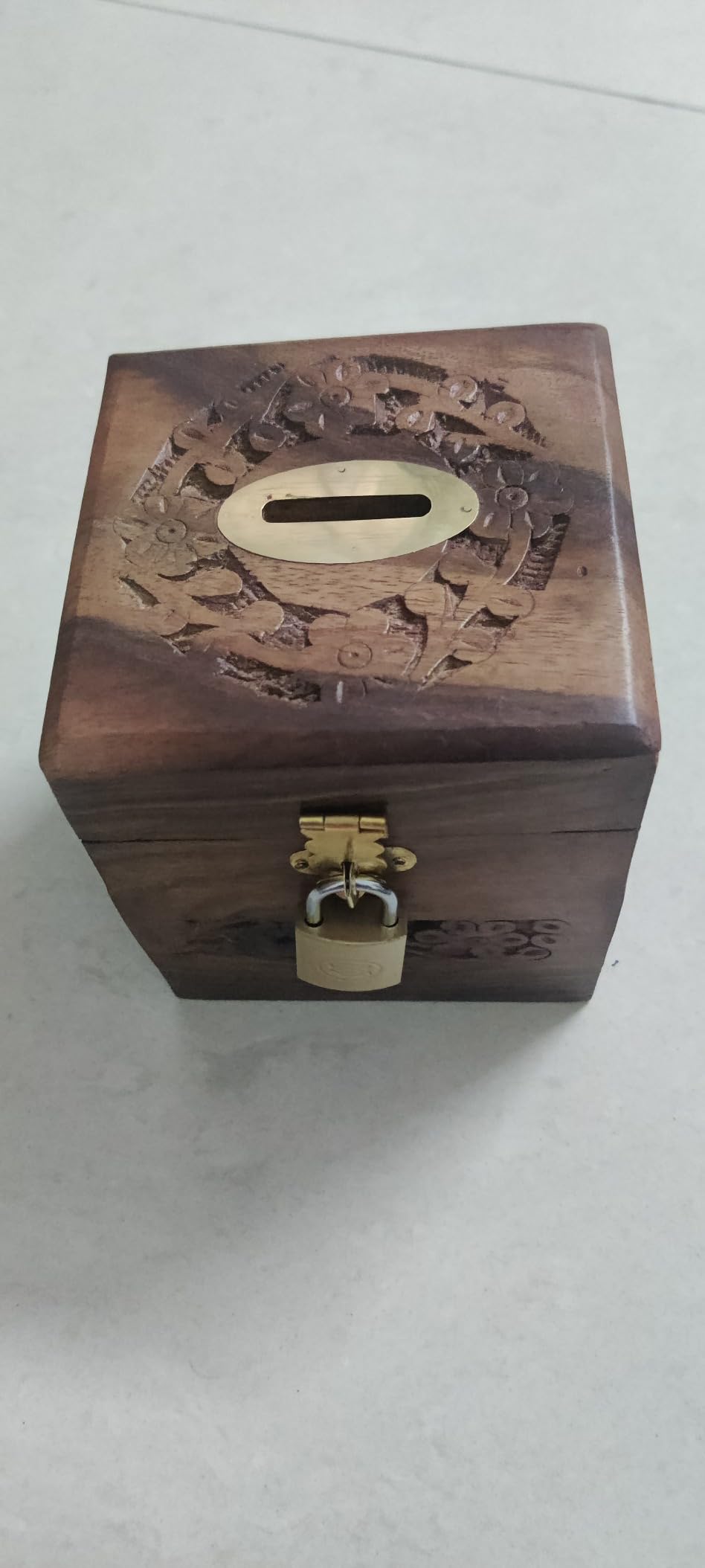 Craftland Wooden Money/Piggy Bank, Money Box, Coin Box with Carved ...