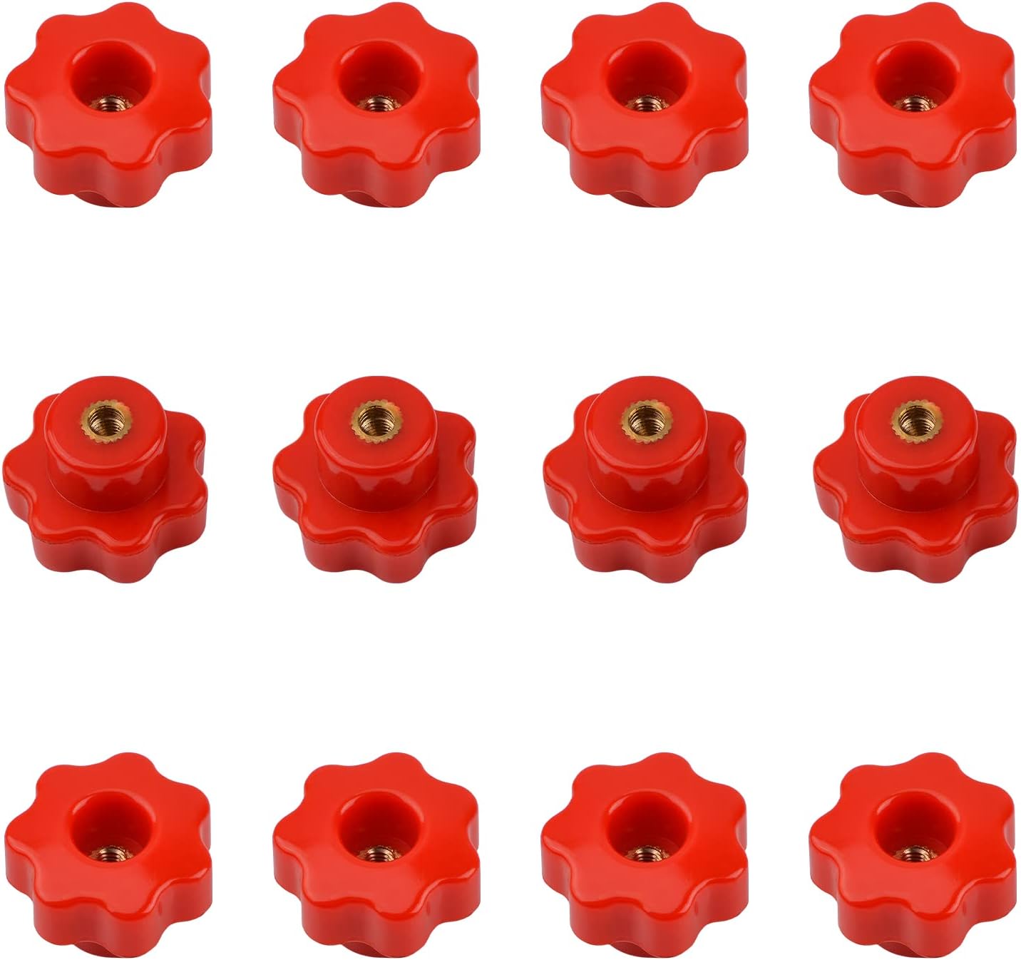 Amazon.com: M4 Through Hole Knob 12pcs Red Plastic Through Hole Set ...