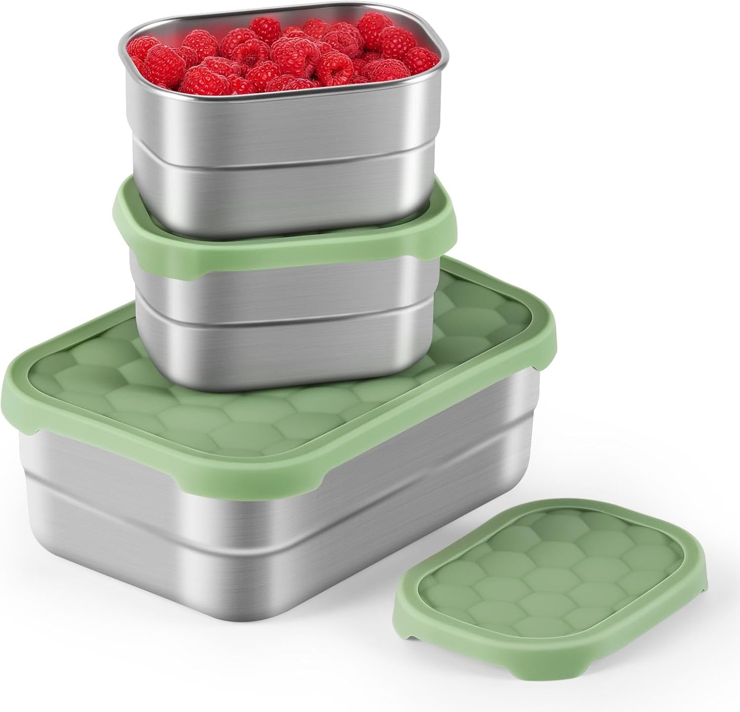 Amazon.com: Tanjiae Stainless Steel Snack Containers for Kids | Easy ...