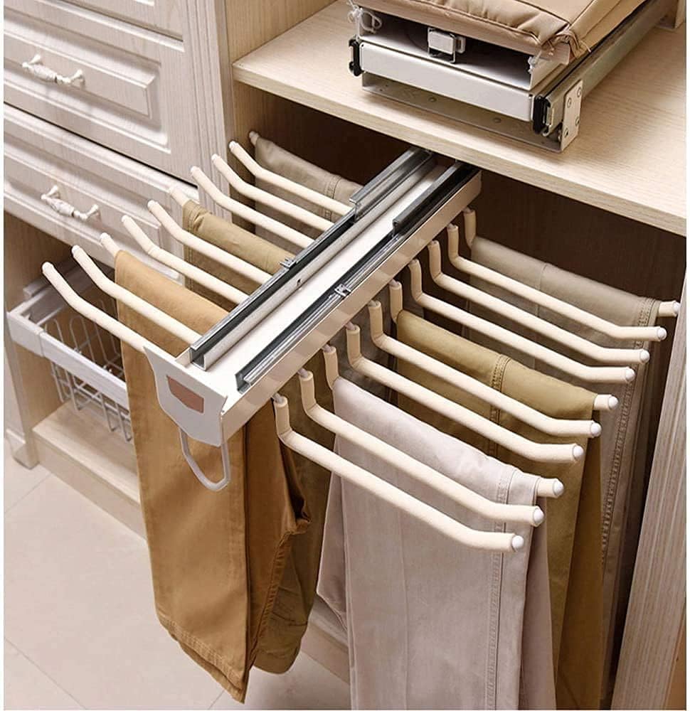 Amazon.com: Extendable Clothes Rail with Metal Base,Closet Rod for ...