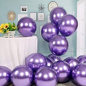 Amazon.com: 30PCS Metallic Purple Latex Balloons, 12 Inches Helium ...
