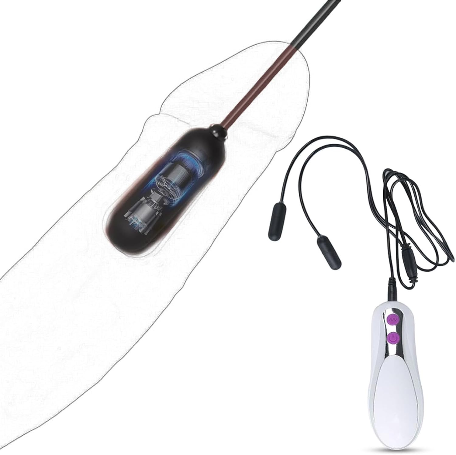 MFMYEE Urethral Vibrator - Silicone Urethral Sounds Dilator Penis ...