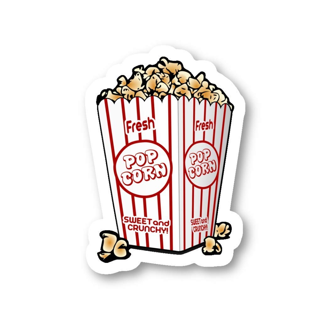 Popcorn Sticker I Love Popcorn Stickers - 3 Pack - Set of 2.5, 3 and 4 ...