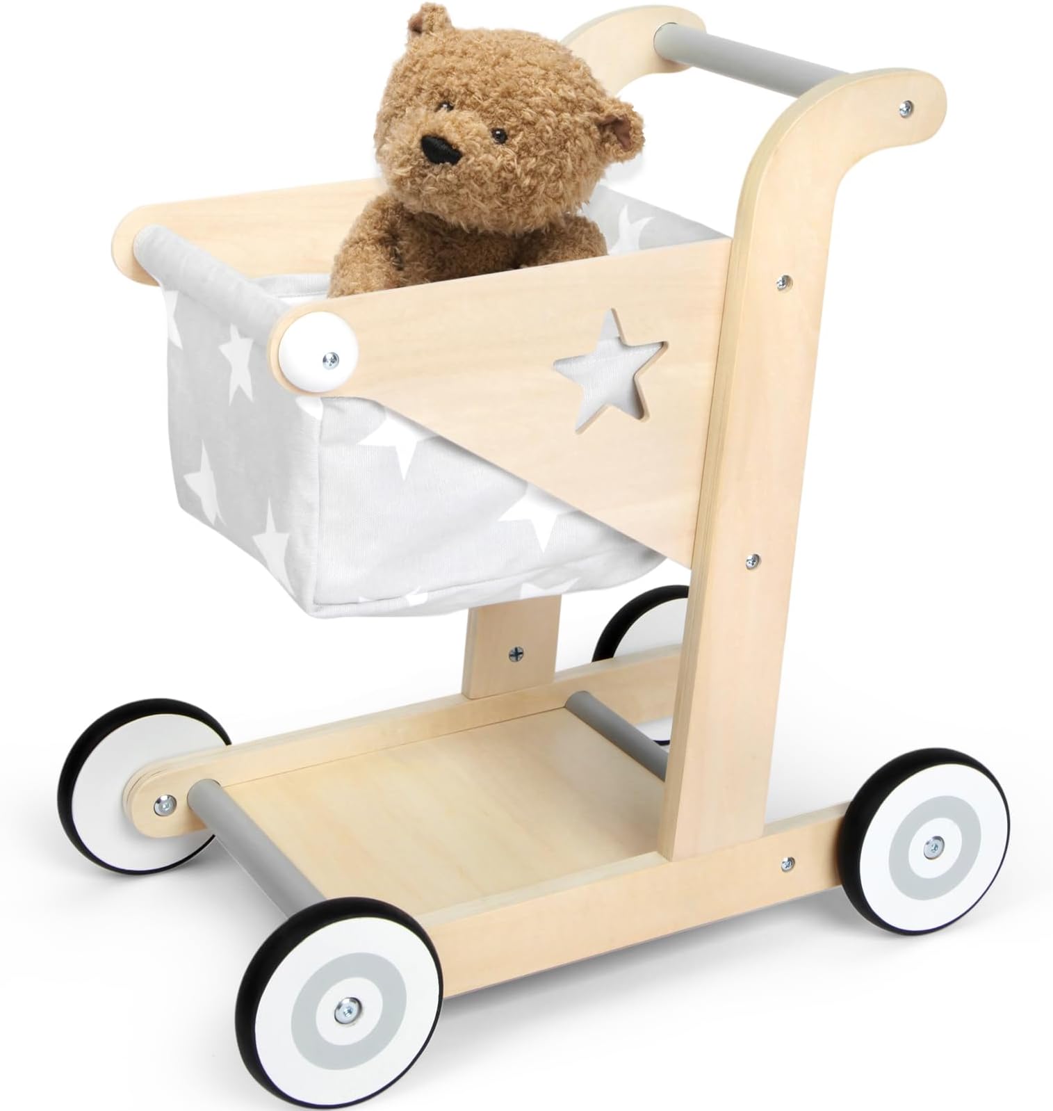 Amazon.com : Grey Elephant-2-in-1 Baby Learning Walker Wooden Strollers ...