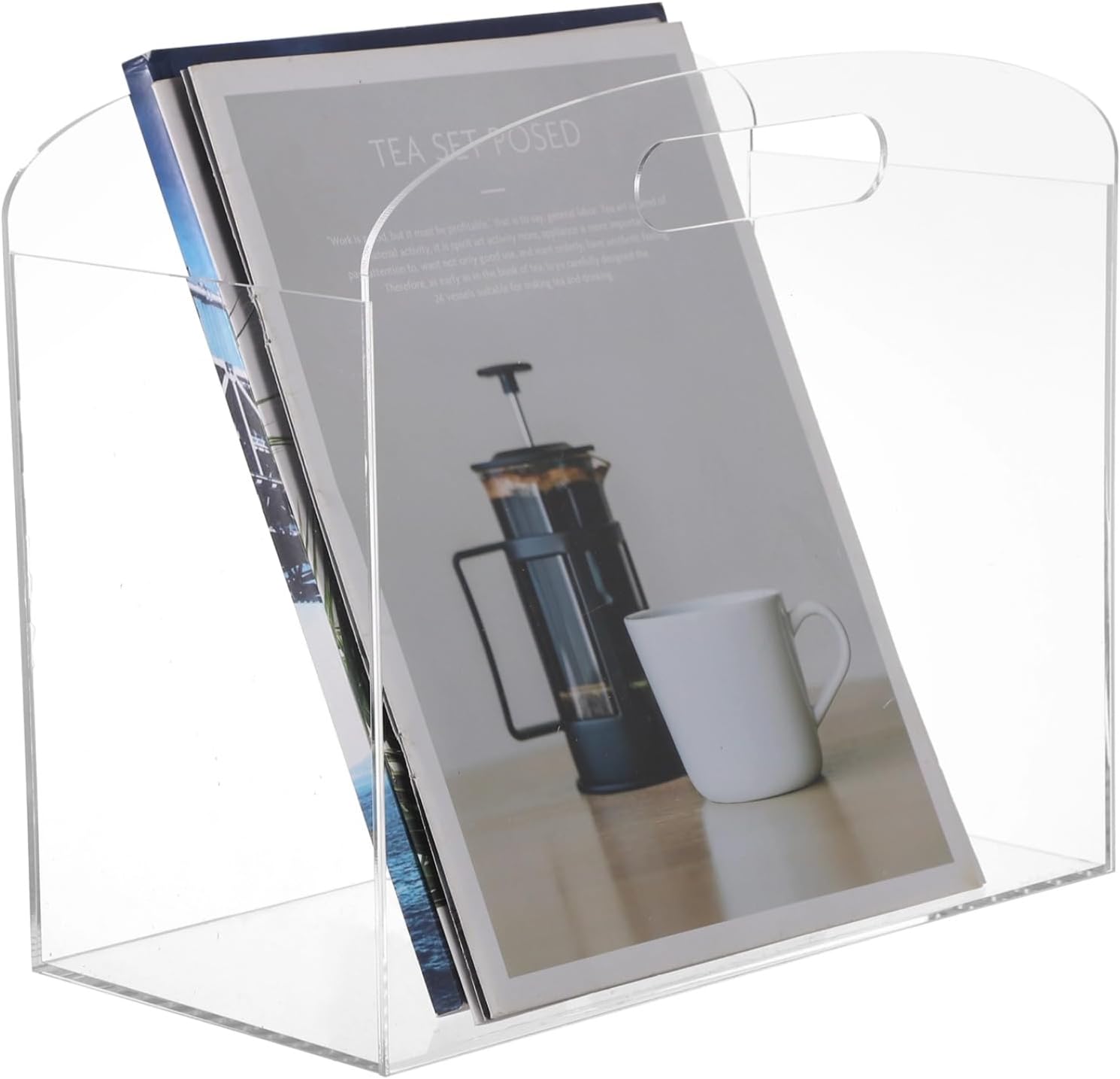 Amazon.com: Crystal Clear Acrylic Magazine Rack, Transparent Magazine ...