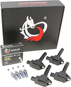 Amazon.com: DRAGON FIRE PERFORMANCE Power Pack Ignition Coils & Iridium Spark Plugs Compatible ...