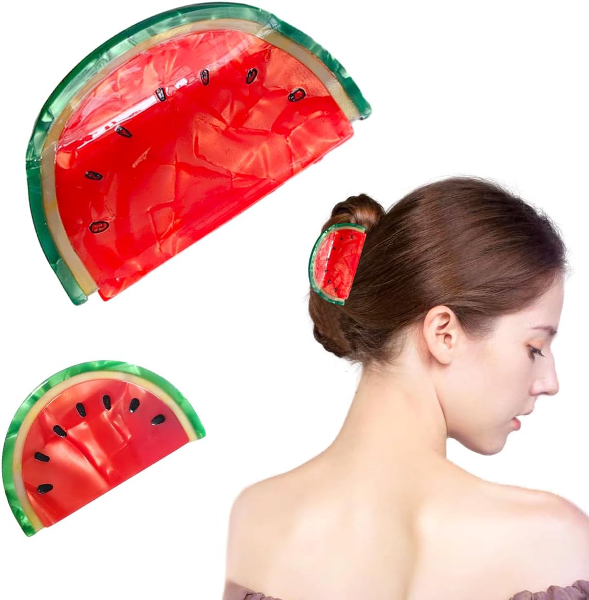 Amazon.com : Cute Fruit Watermelon Hair Claws and Clips - Fashion ...