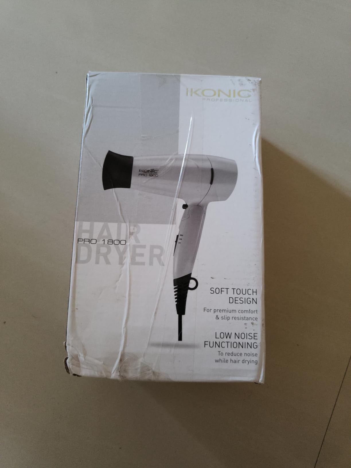 Ikonic 1800 Pro Hair Dryer Grey 2-Speed Temperature Settings with Cool ...