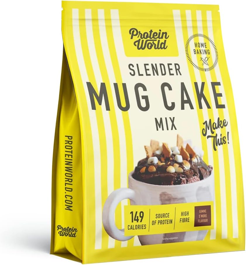 Protein World Slender Mug Cake Chocolate Caramel Chew Low Calorie Diet ...