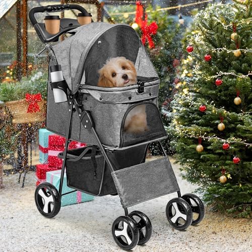 YITAHOME Pet Stroller, Foldable Cat Dog Stroller, Dog Pushchair, Dog ...