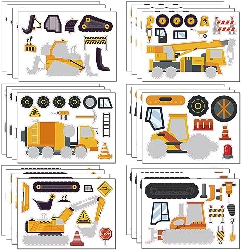 Amazon.com: 36 Sheets Make-a-face Stickers,Make Your Own Construction ...