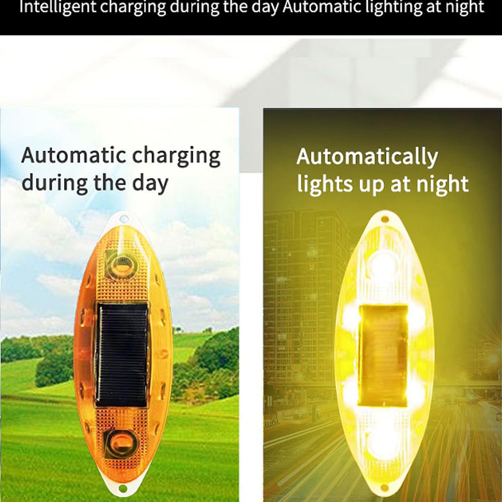 Construction Safety Light Solar Strobe Warning Light - Red & Blue ...