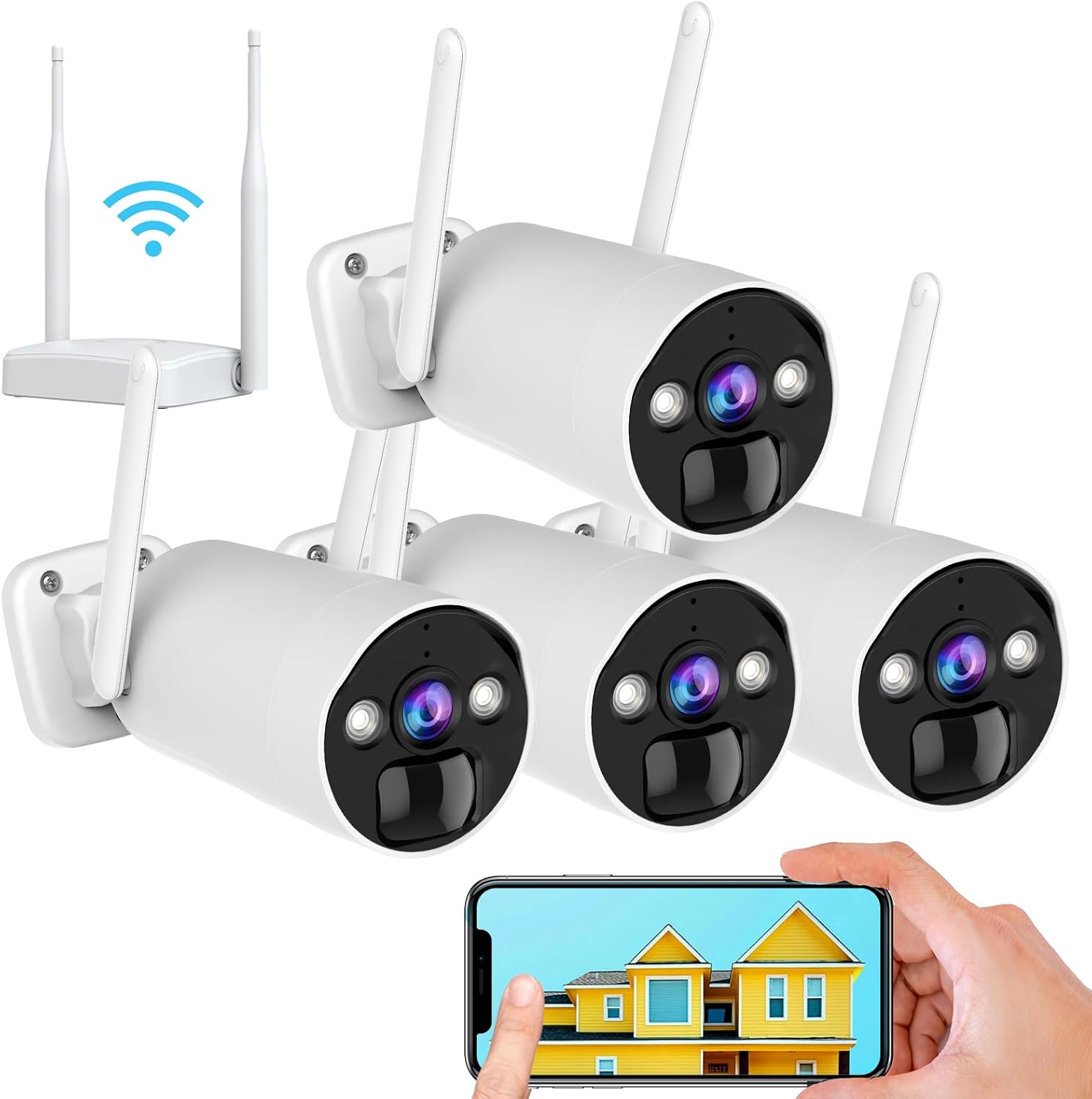 Amazon.com : Topiacam 4MP Wireless Home Security Camera System Battery ...