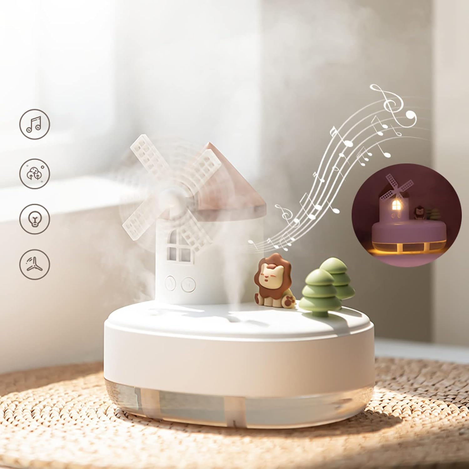 Amazon.com: Portable Desk Atmosphere USB Humidifier with Music, Cool ...