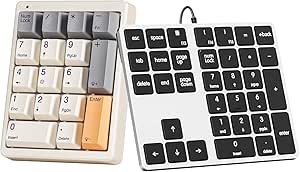 Amazon.com: Kisnt 34 Keys Wired USB-C Number Pad and 17 Keys Mechanical ...