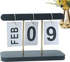 Calendário madeira, calendário flip para mesa perpétua - calendário ...