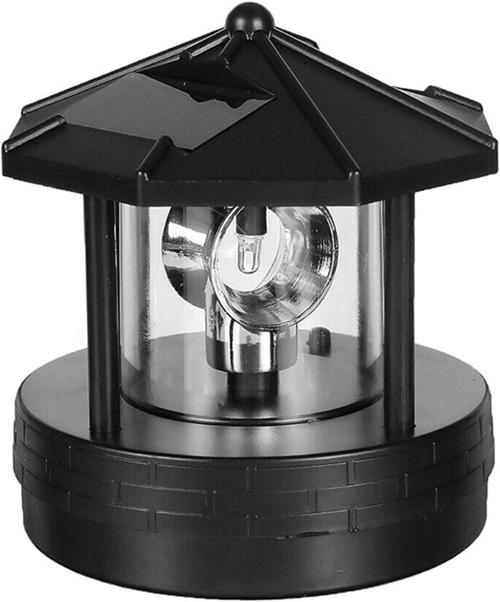 BWWNBY Solar Lighthouse, LED Solar Powered Lighthouse,360 Degree ...