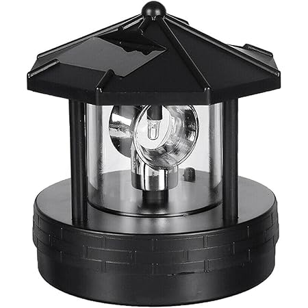 Solar Lighthouse 360 Degree Rotating Solar Lighthouse Led Solar Powered ...
