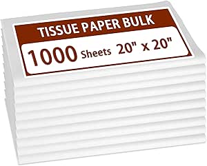 Amazon.com: ASOEMERZ 1000 Sheets 20" x 20" White Tissue Paper Bulk for ...