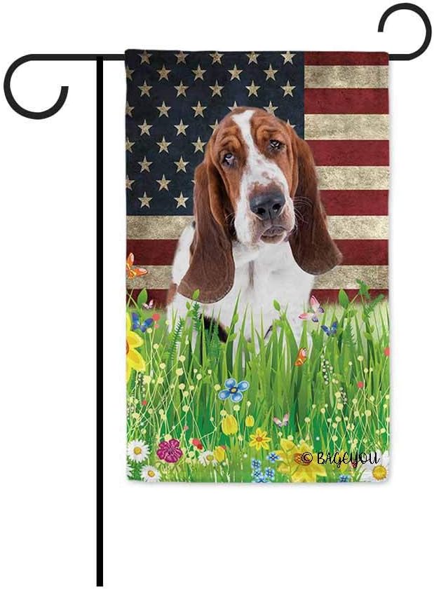 Amazon.com : BAGEYOU Cute Puppy Basset Hound Garden Flag Lovely Pet Dog ...