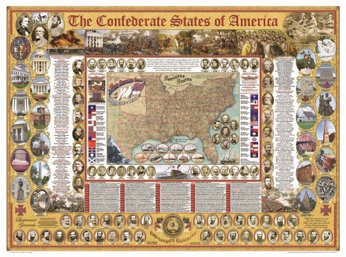 Amazon | The Confederate States of America Poster (Civil War State Map ...