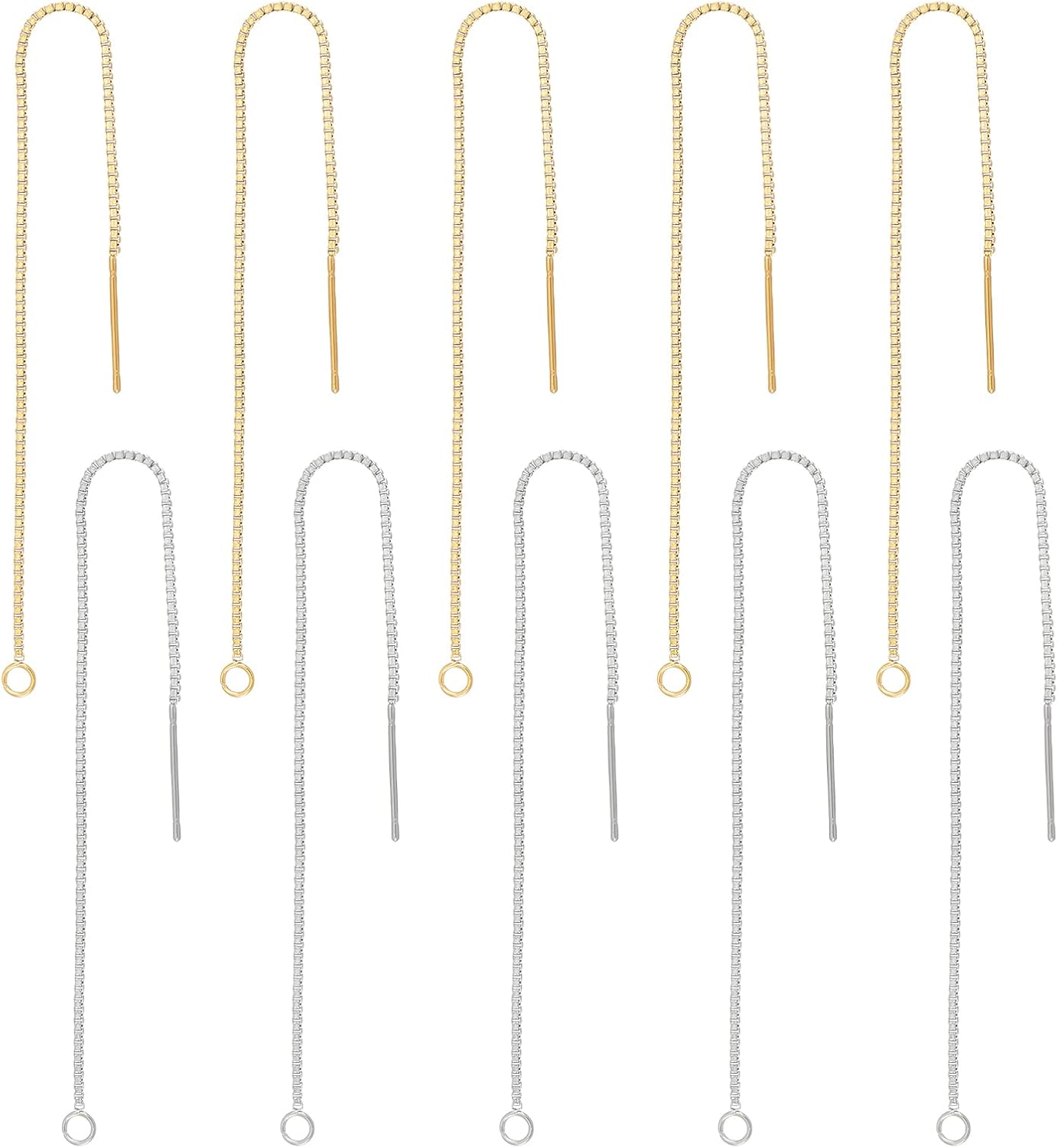 Amazon.com: UNICRAFTALE 20Pcs 2 Colors 304 Stainless Steel Ear Threads ...