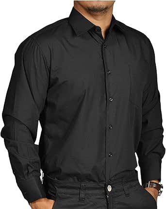 Boltini Italy Mens Solid Dress Shirts with French Convertible Cuff ...