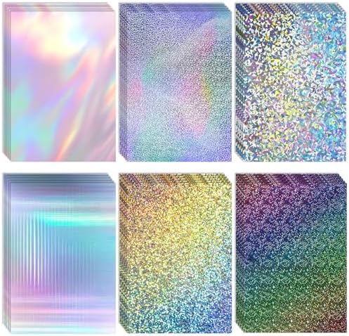 30 Sheets Holographic Card Stock Metallic Cardstock Paper Glitter ...
