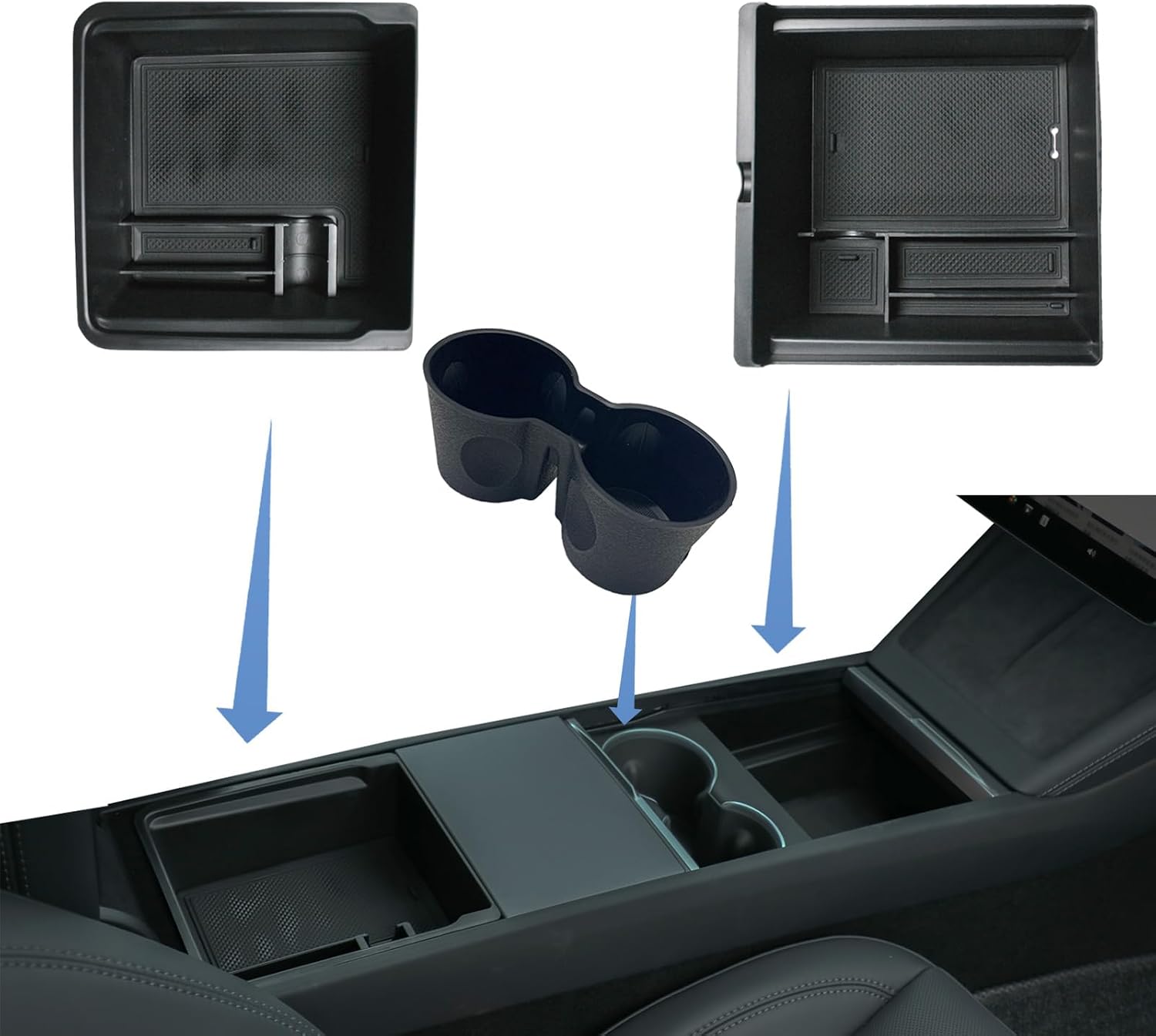 Amazon.com: Upgraded 3PCS Center Console Organizer Tray for Tesla Model ...