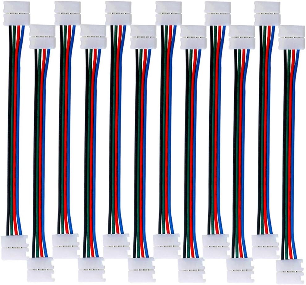 FULARR 12Pcs Professional 4 Pins LED Strip Light Connector, Non ...