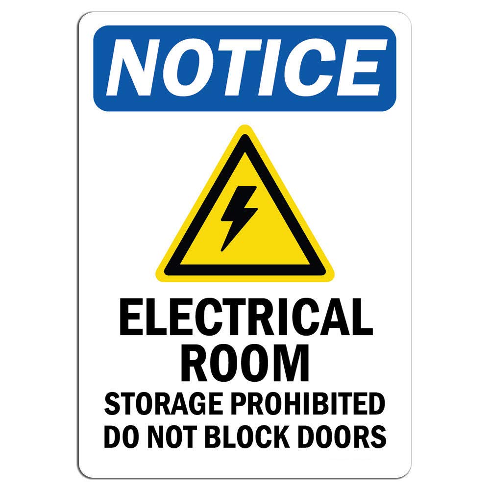 Amazon.com : Notice - Electrical Room Storage Prohibited Sign with ...