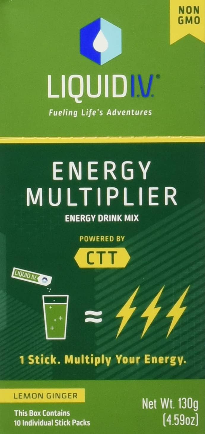 Amazon.com: LIQUID IV Lemon Ginger Energy Drink Mix 10 Count, 46 OZ ...