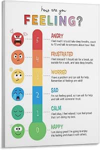 Amazon.com: Rainbow Feelings Thermometer, Feelings Poster, Calm Down ...